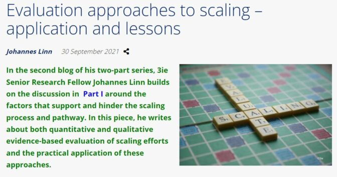 Evaluation Approaches To Scaling Application And Lessons Scaling Community Of Practice